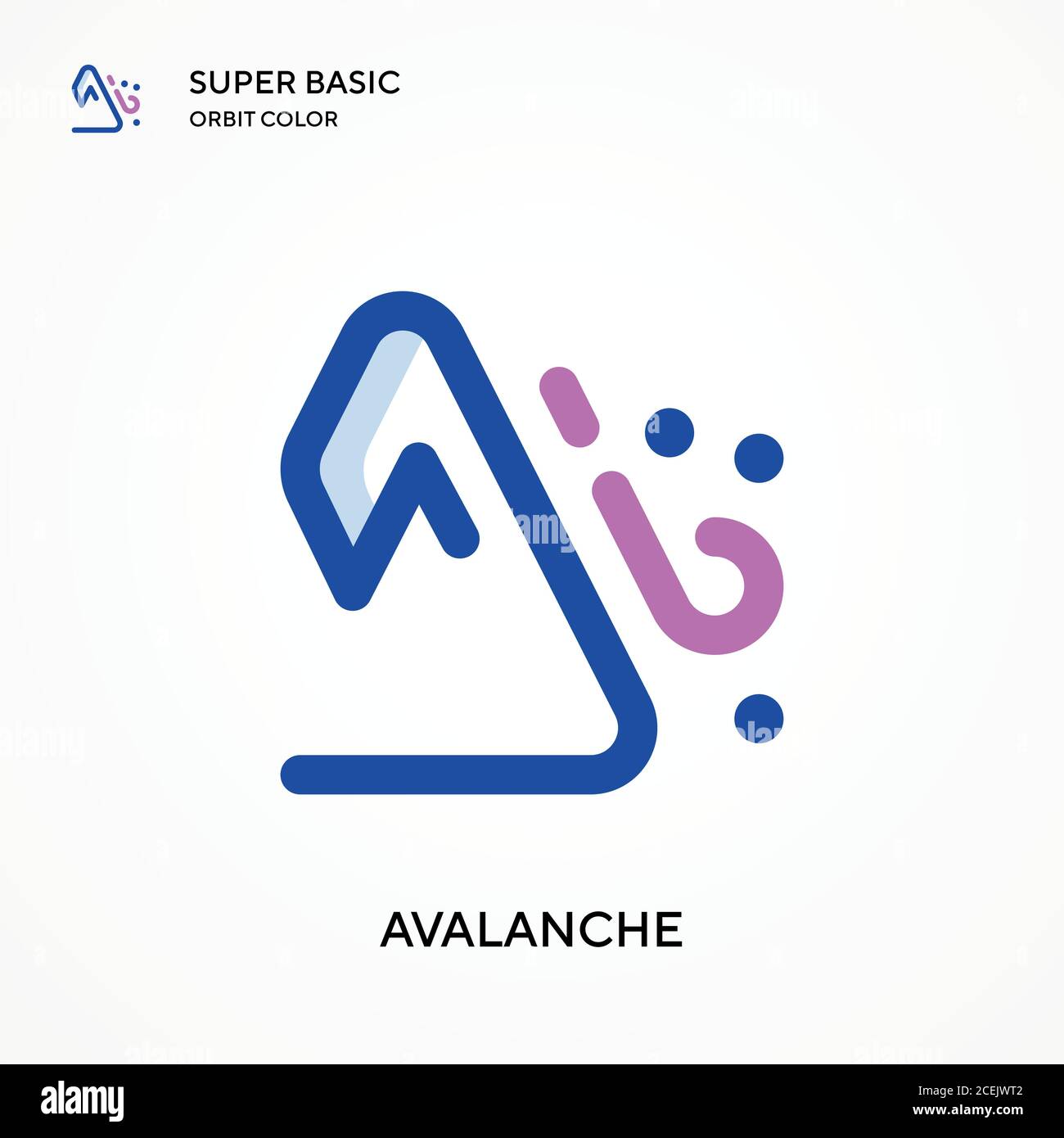 Avalanche super basic orbit color vector icon. Illustration symbol design template for web ...