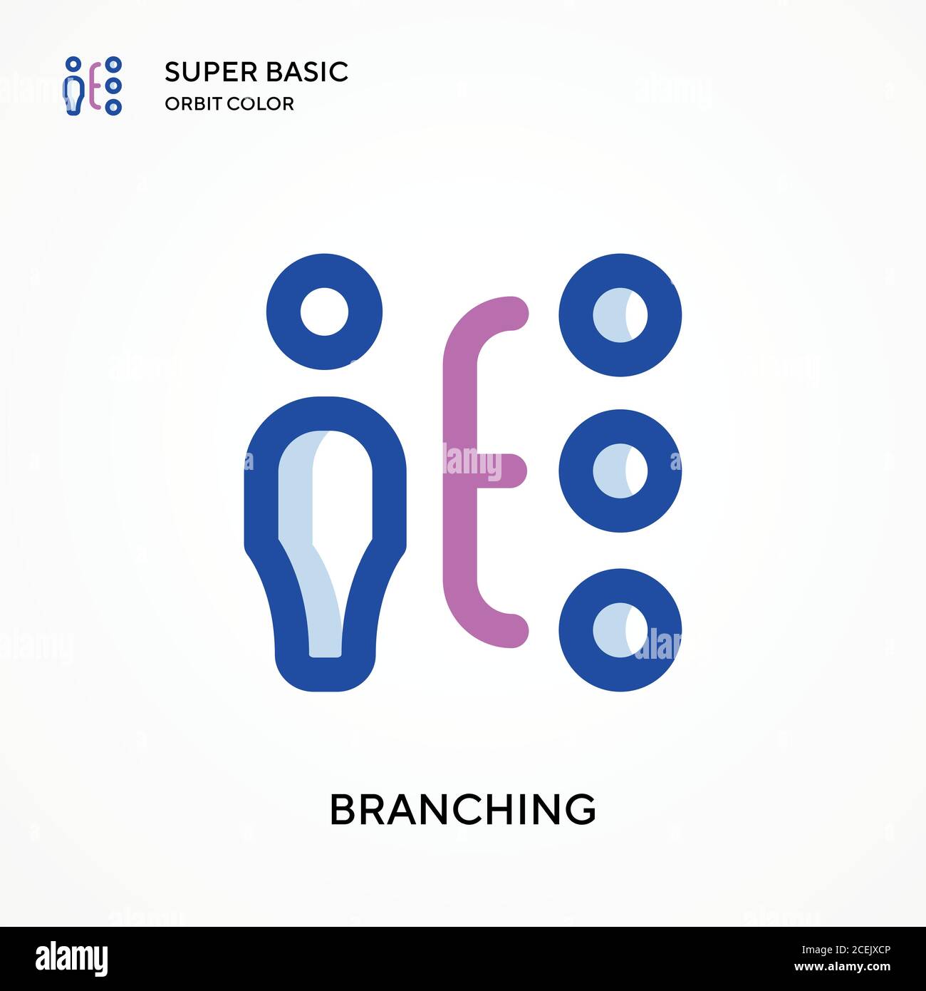 Branching super basic orbit color vector icon. Illustration symbol design template for web ...
