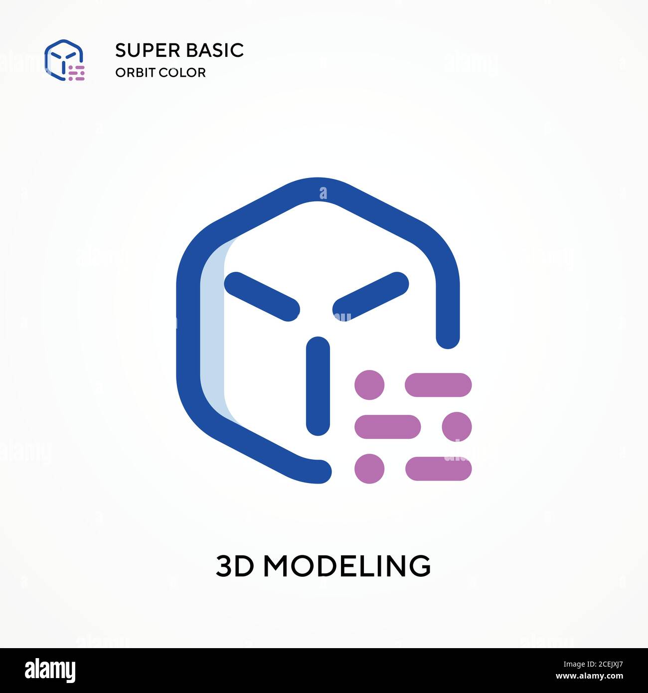 3d modeling super basic orbit color vector icon. Illustration symbol ...