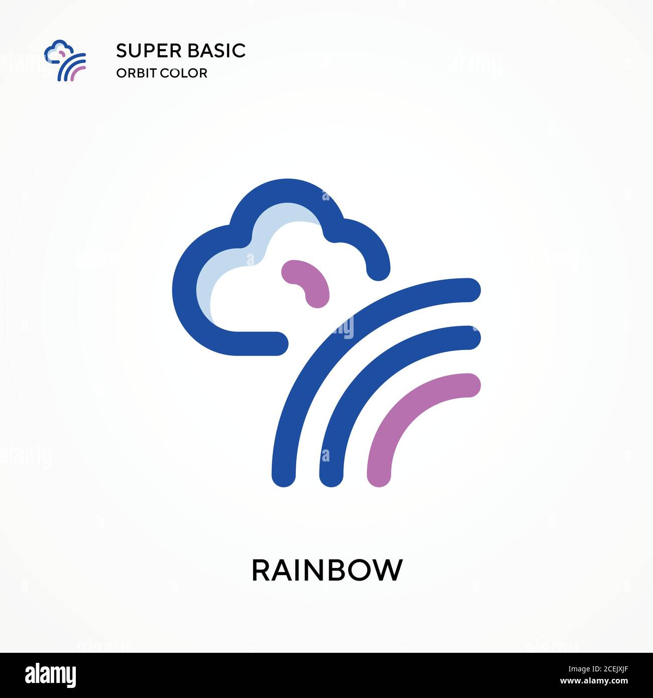 Rainbow super basic orbit color vector icon. Illustration symbol design template for web mobile ...