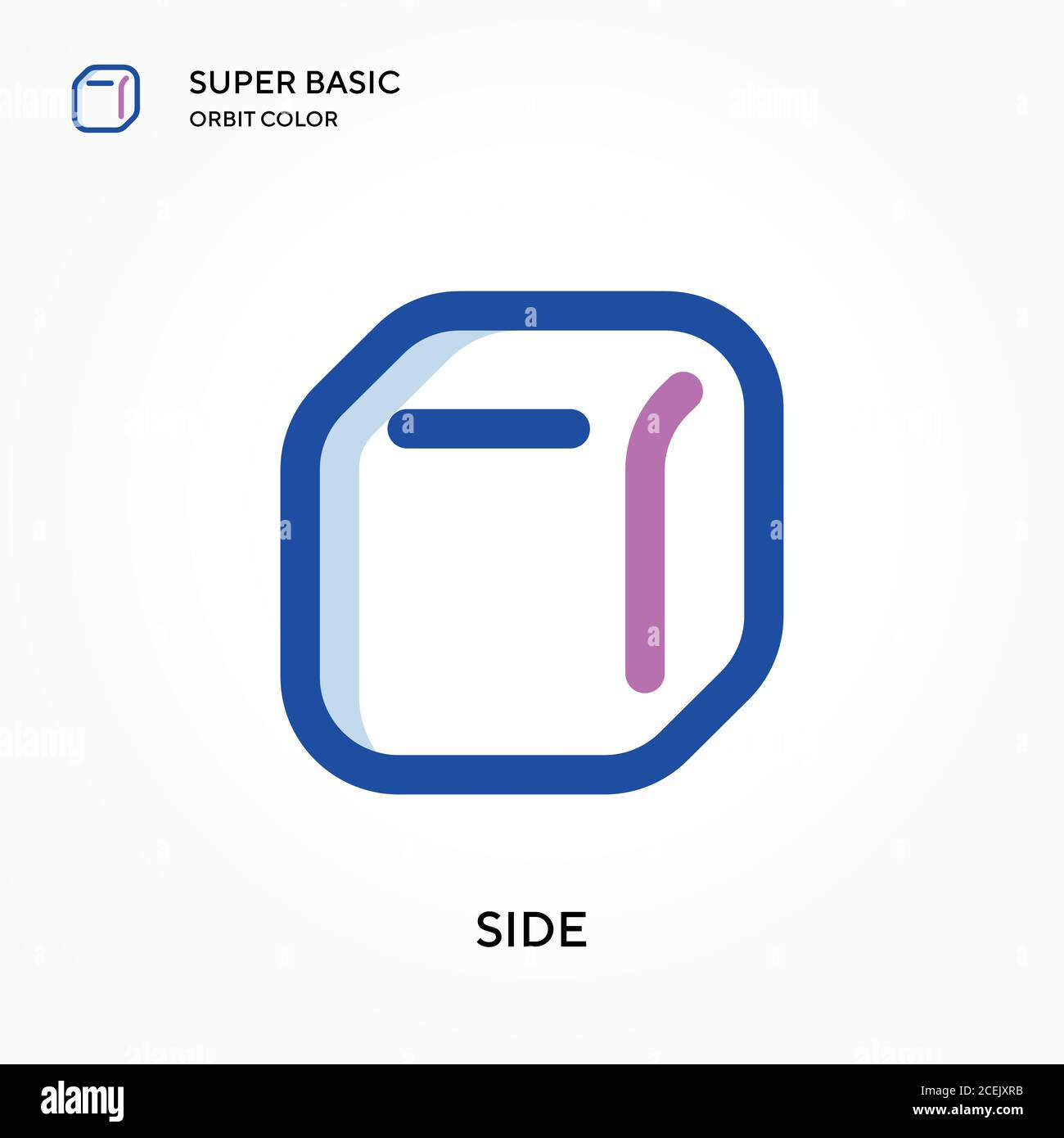 Side super basic orbit color vector icon. Illustration symbol design ...