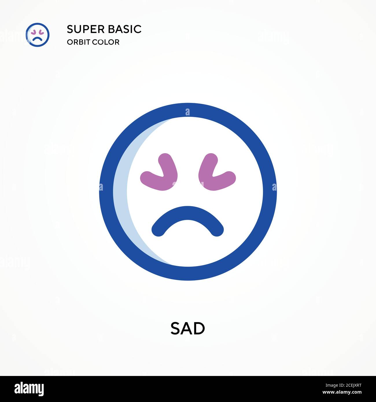 Sad super basic orbit color vector icon. Illustration symbol design ...
