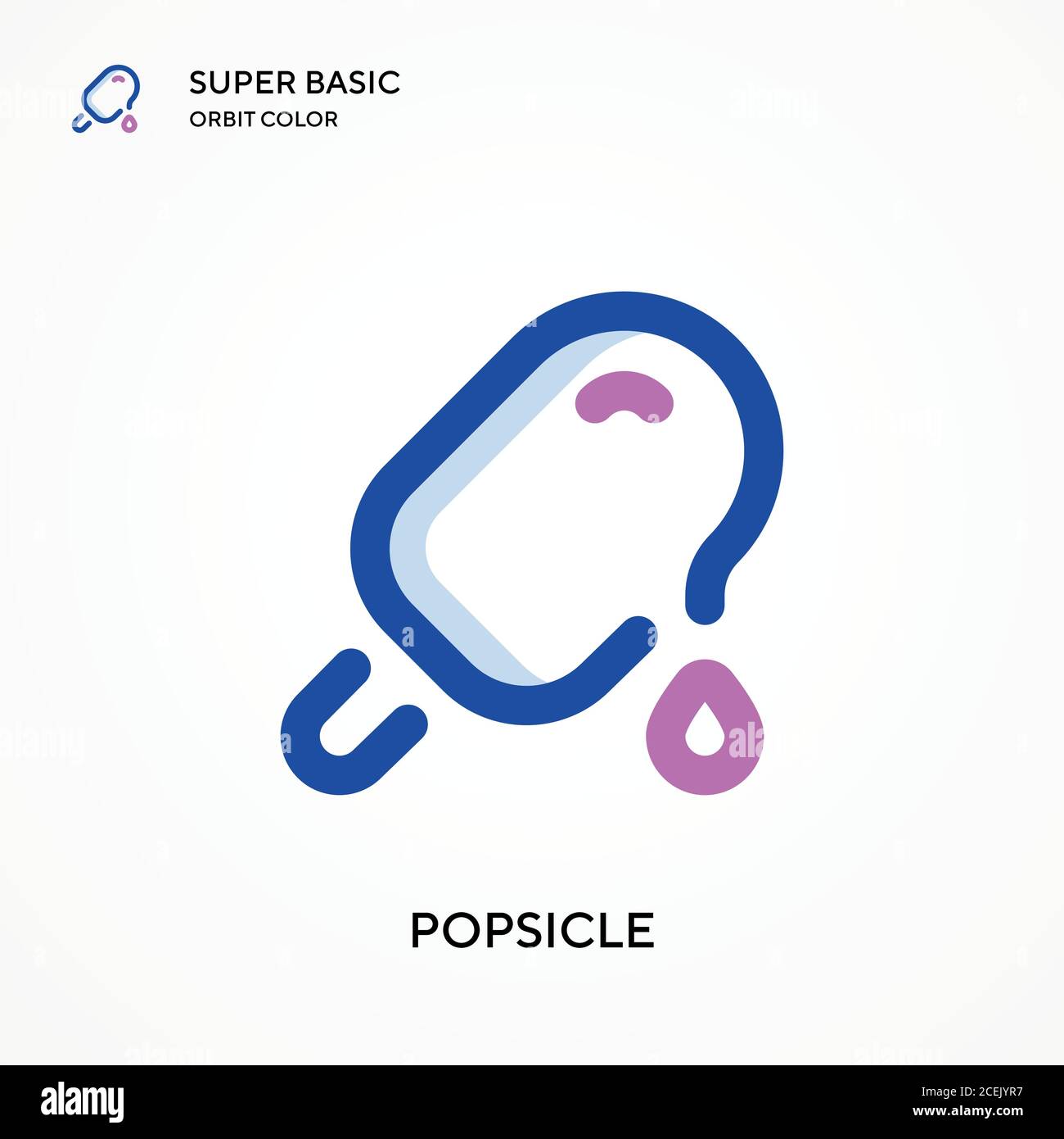 Popsicle super basic orbit color vector icon. Illustration symbol design template for web mobile ...