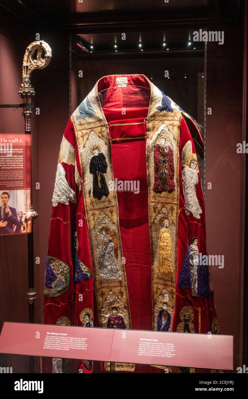 The Dean's Cope, worn by each Dean of St Albans, on display in St ...