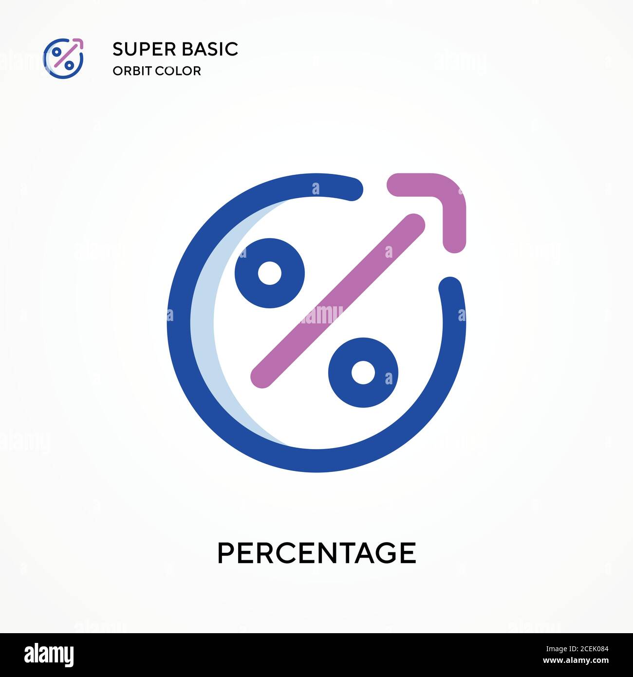 Percentage super basic orbit color vector icon. Illustration symbol ...