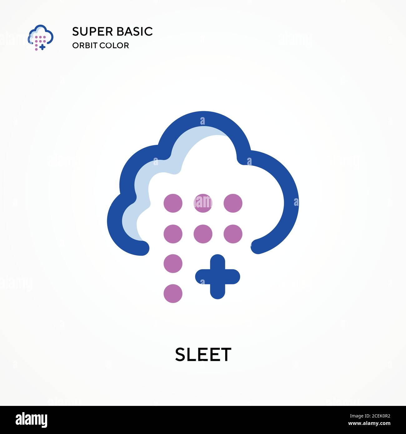 Sleet super basic orbit color vector icon. Illustration symbol design template for web mobile UI ...