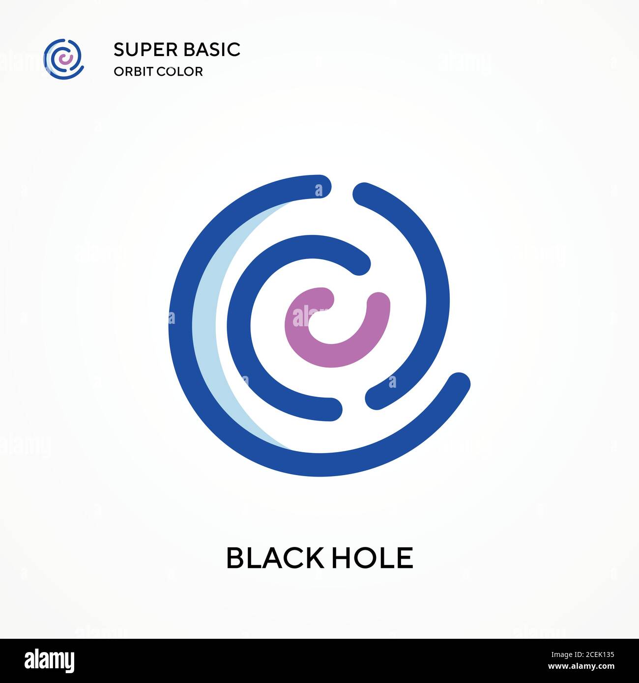 Black hole super basic orbit color vector icon. Illustration symbol design template for web ...