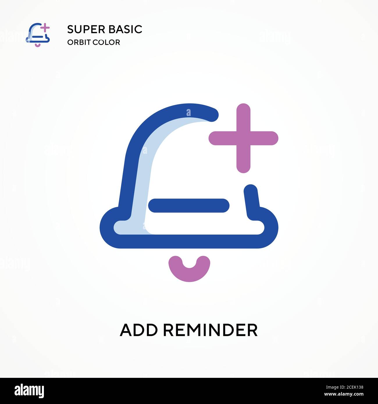 Add reminder super basic orbit color vector icon. Illustration symbol ...