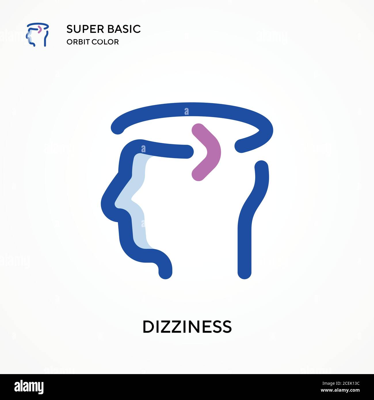 Dizziness super basic orbit color vector icon. Illustration symbol design template for web ...