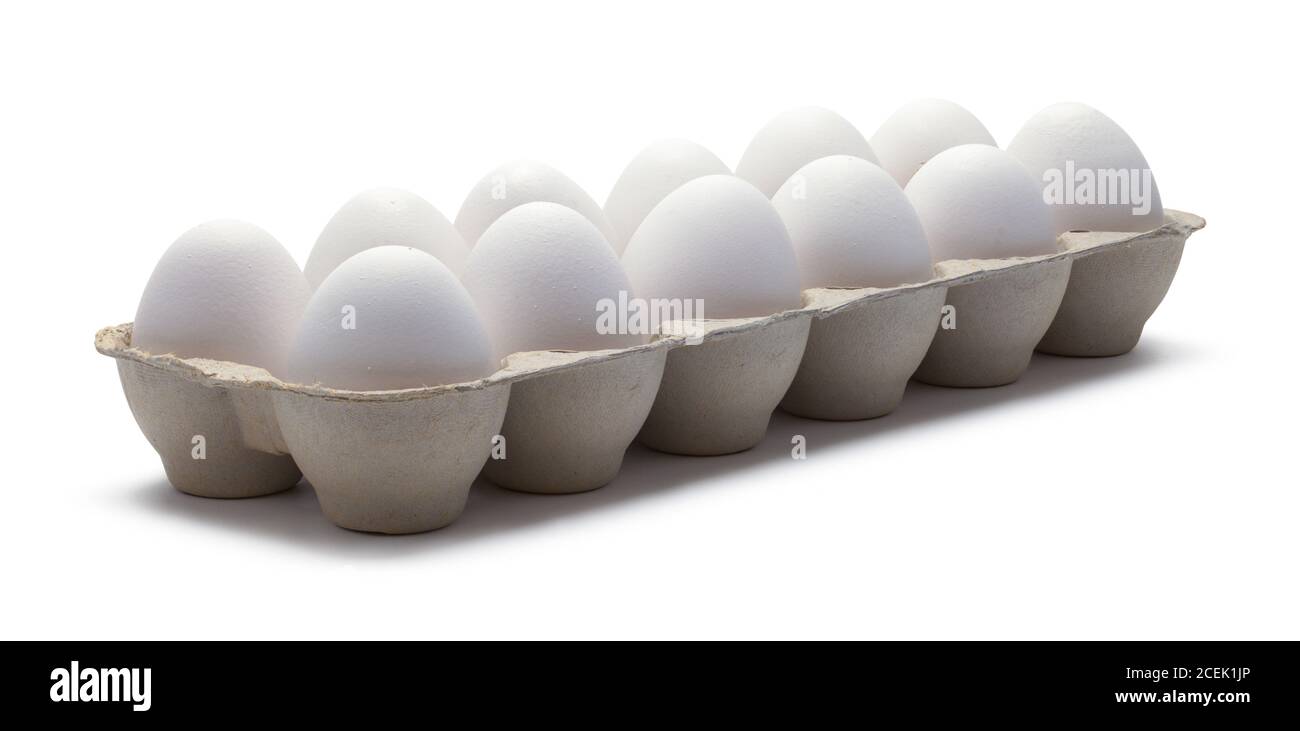 Full Carton Of Eggs Isolated on White Background Stock Photo - Alamy