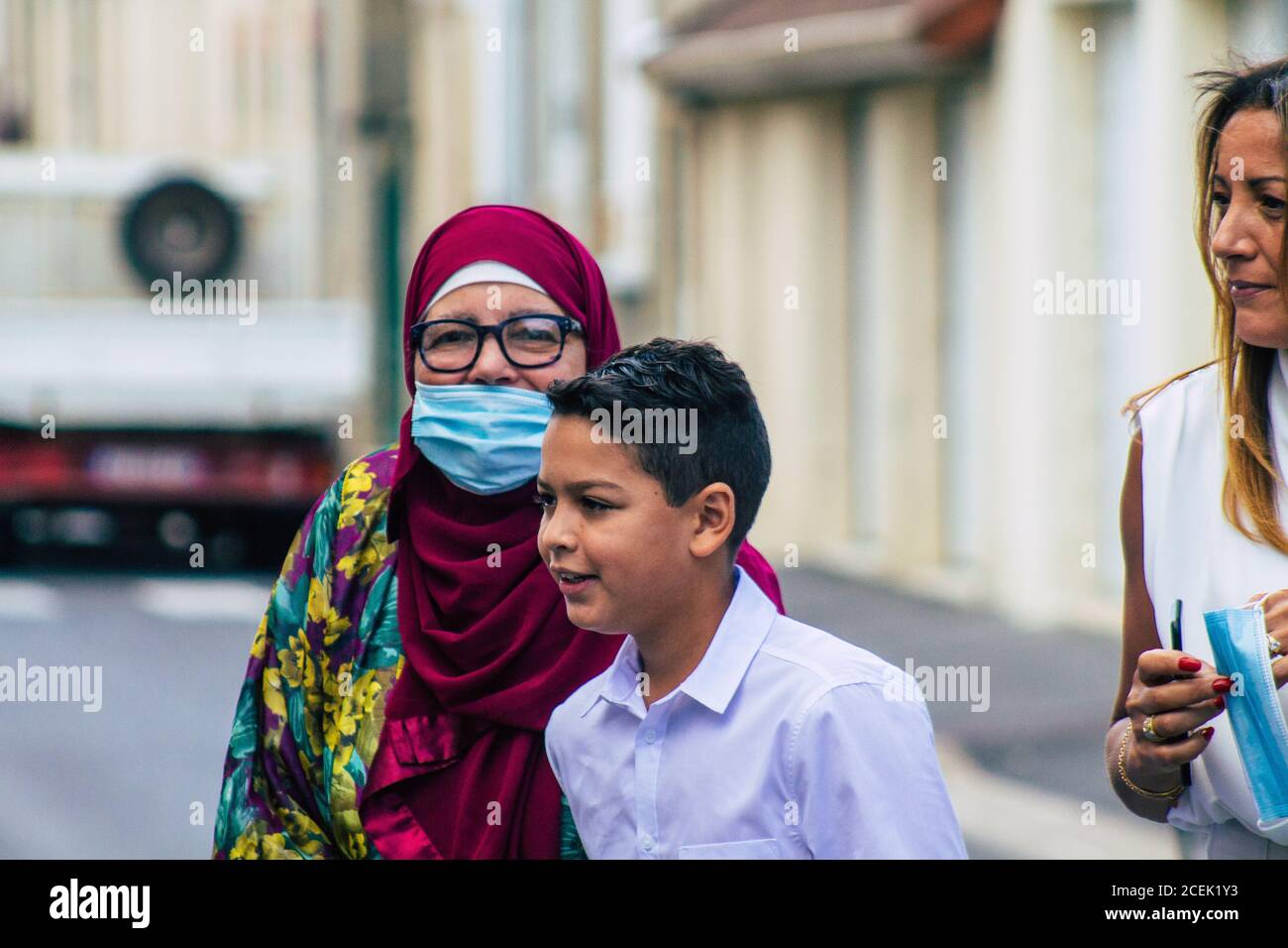 Reims France August 29, 2020 View of unidentified kid participating in ...