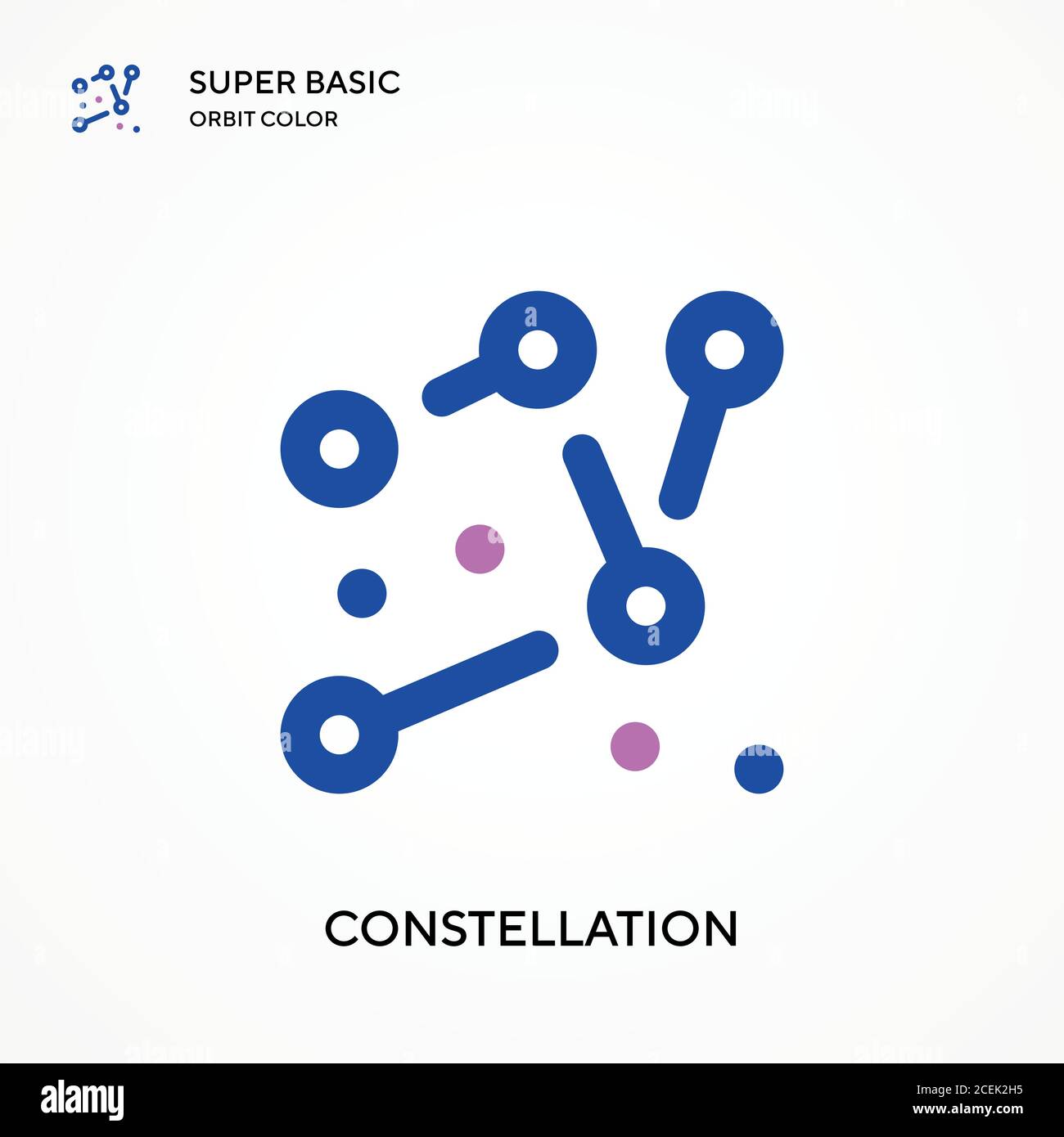 Constellation super basic orbit color vector icon. Illustration symbol design template for web ...
