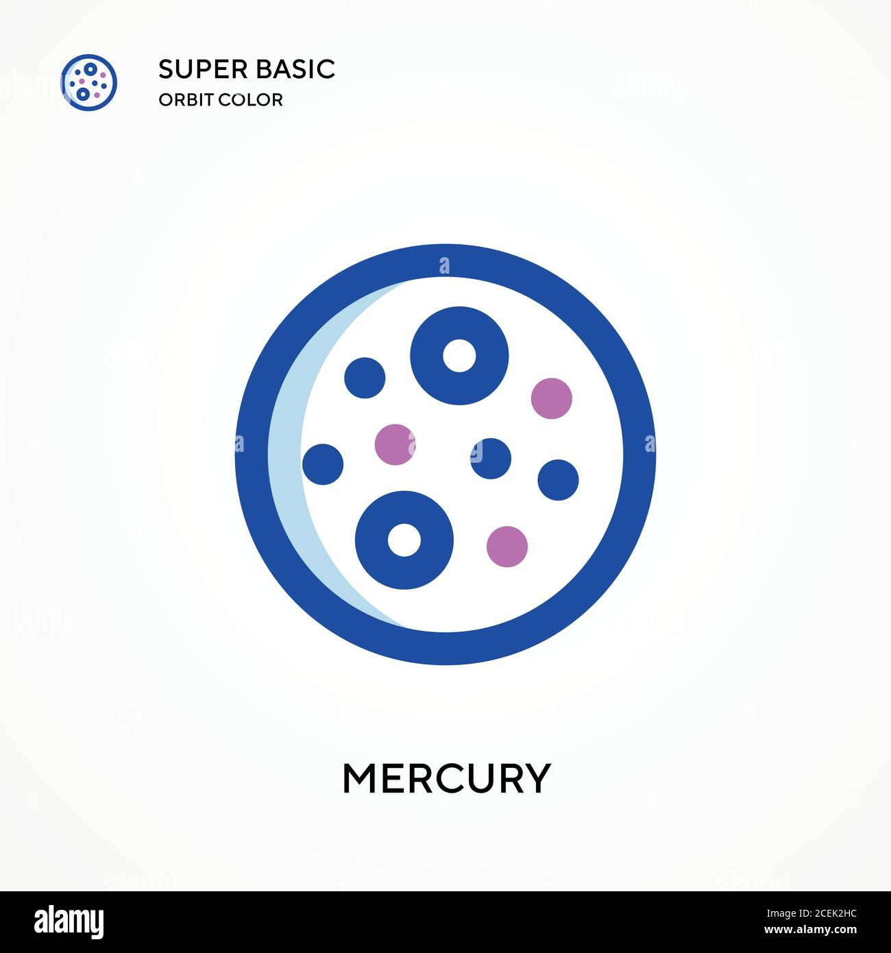 Mercury super basic orbit color vector icon. Illustration symbol design ...