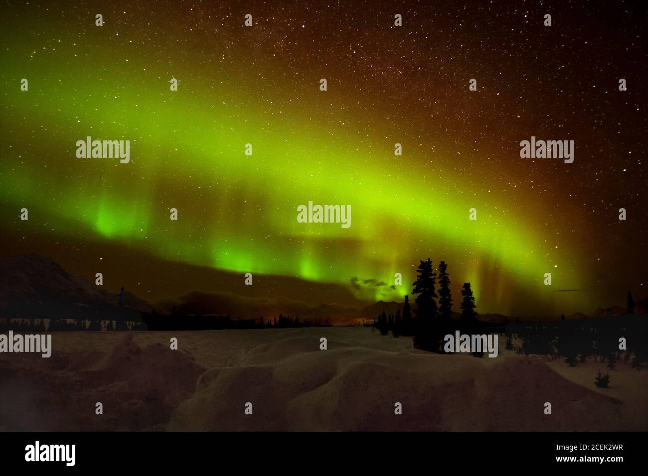 North America; United States; Alaska; Alaska Range; Mountains; Aurora ...