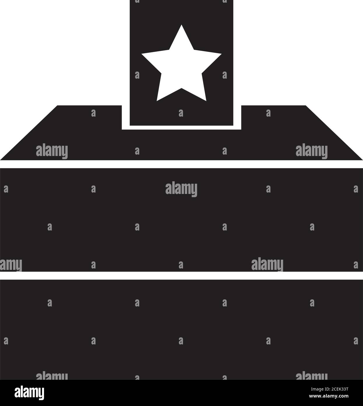 Election Polling Box Icon over white background, silhouette style ...