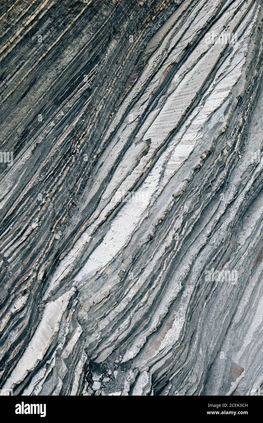 Closeup rough surface of gray rock cliff in Spanish countryside Stock ...