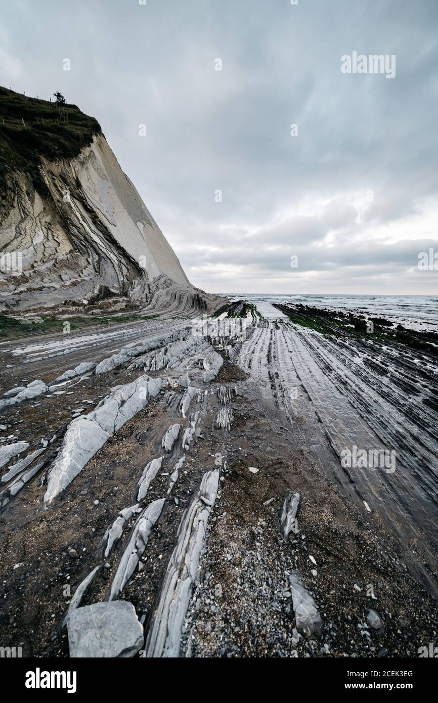 Landscape of rough stone shore Stock Photo - Alamy