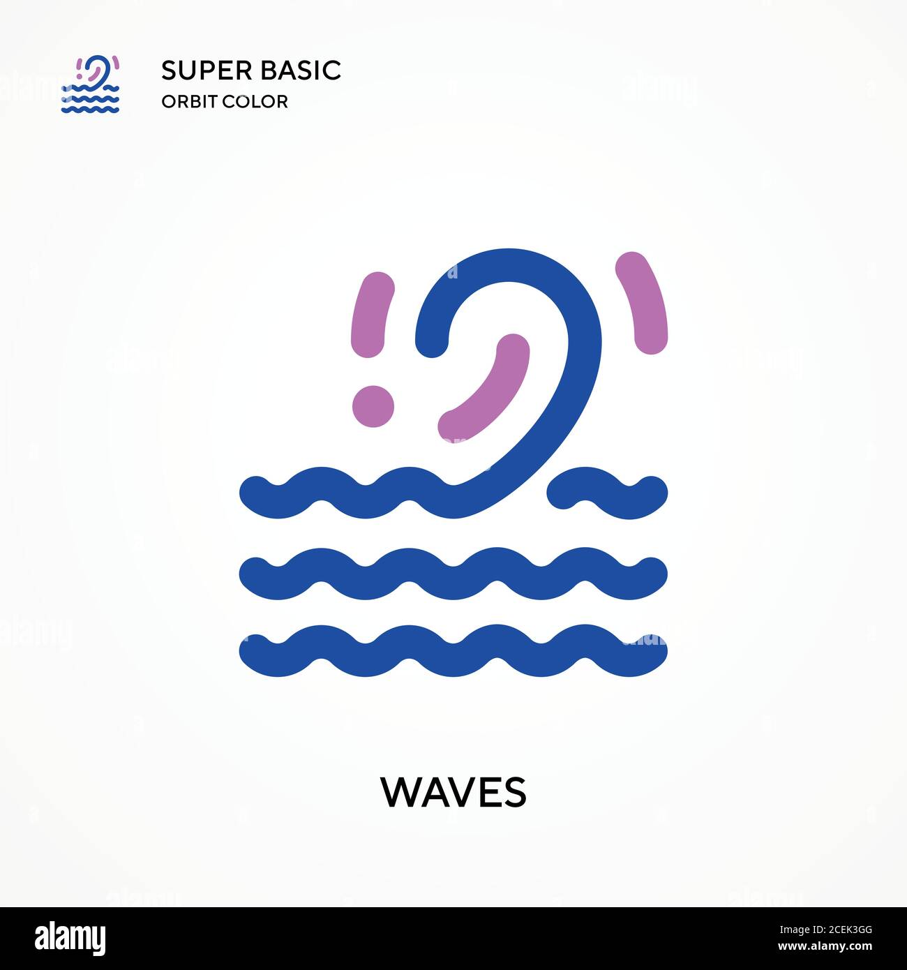 Waves super basic orbit color vector icon. Illustration symbol design ...