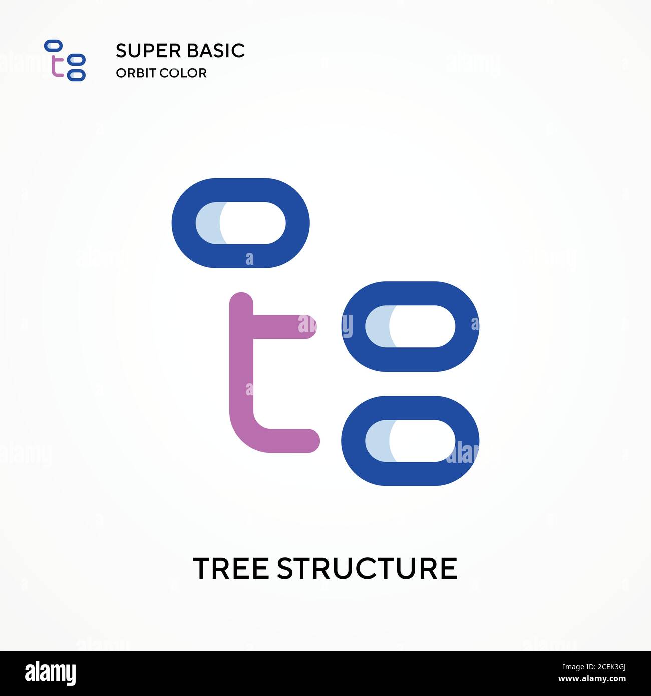 Tree structure super basic orbit color vector icon. Illustration symbol ...