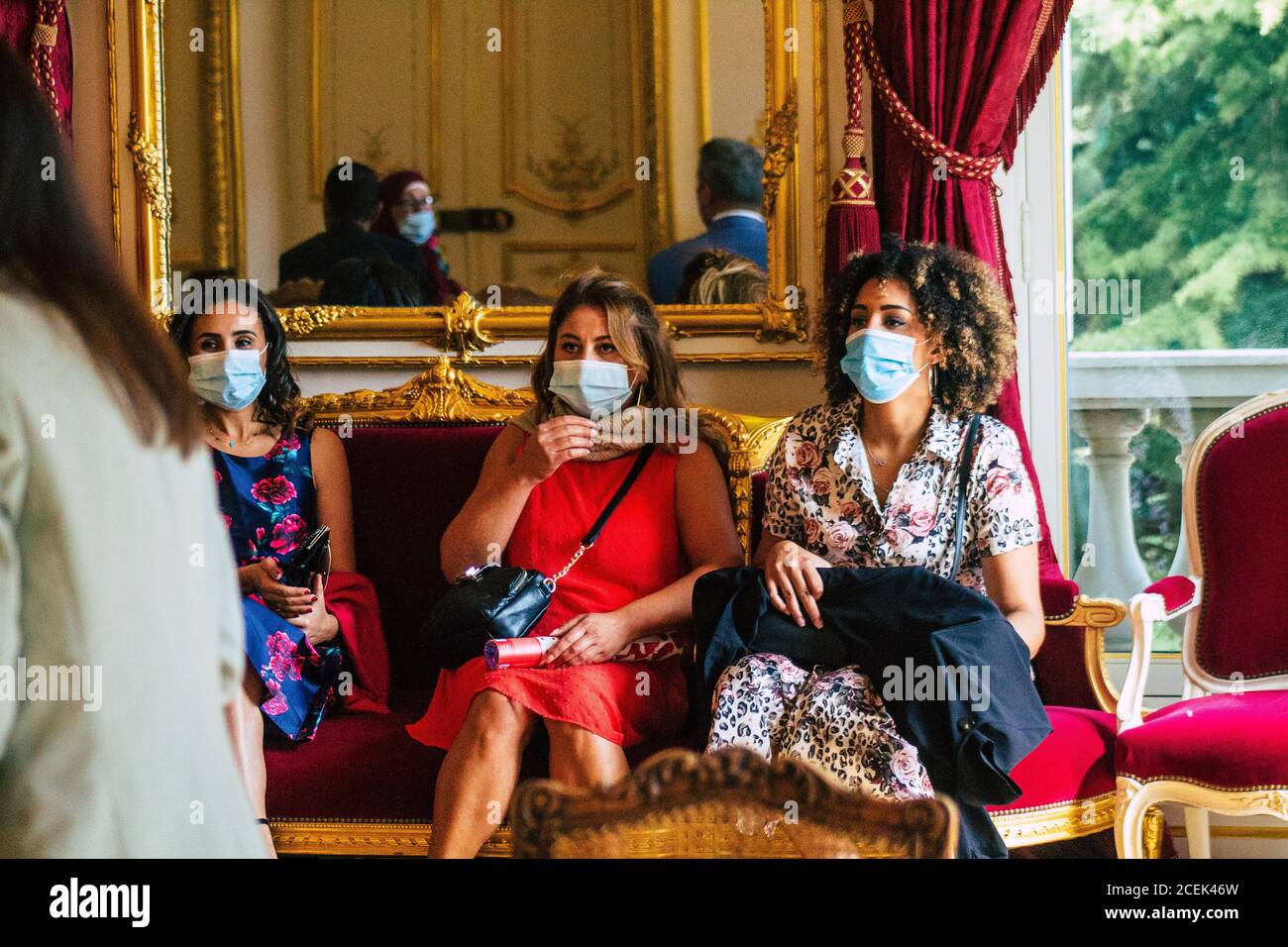 Reims France August 29, 2020 View of an unidentified people ...