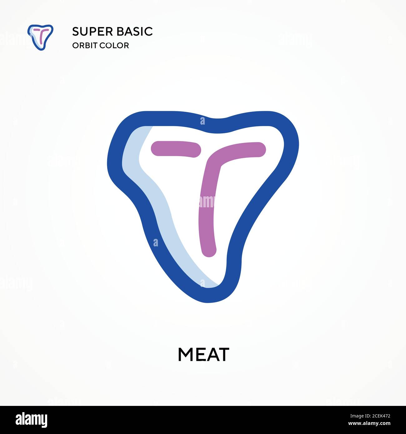 Meat super basic orbit color vector icon. Illustration symbol design template for web mobile UI ...