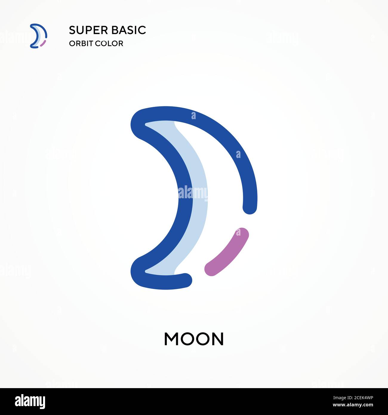 Moon super basic orbit color vector icon. Illustration symbol design ...