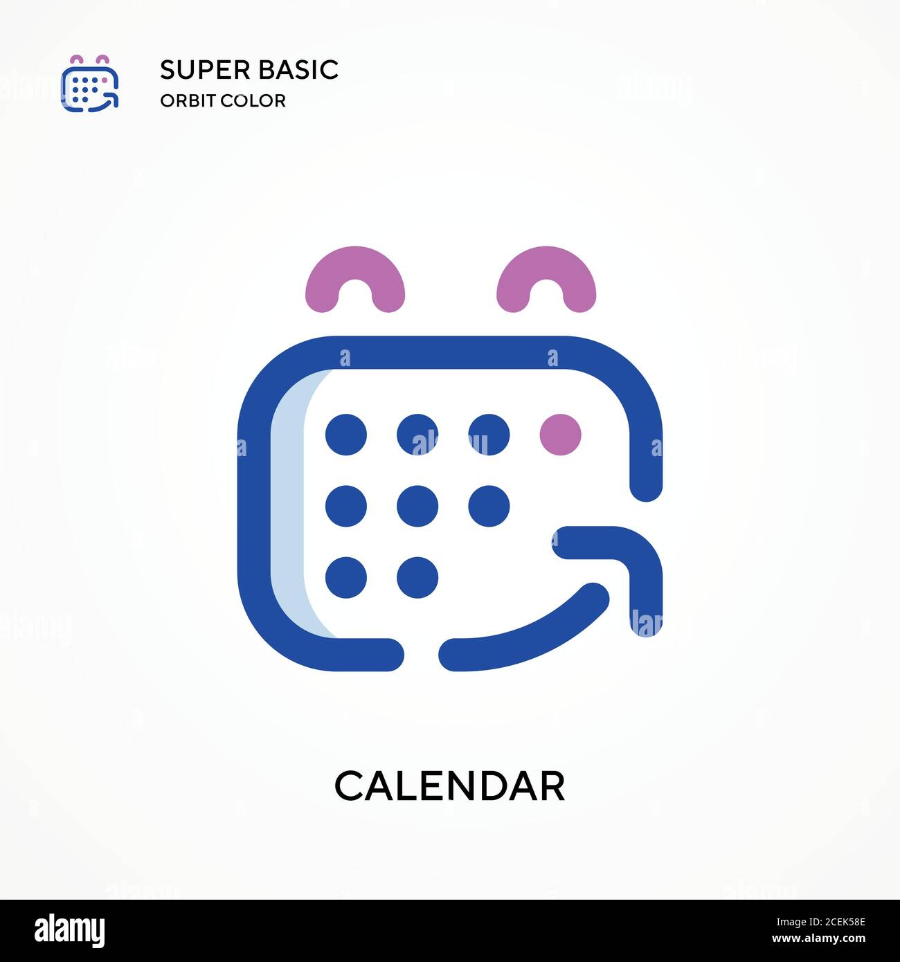 Calendar super basic orbit color vector icon. Illustration symbol ...