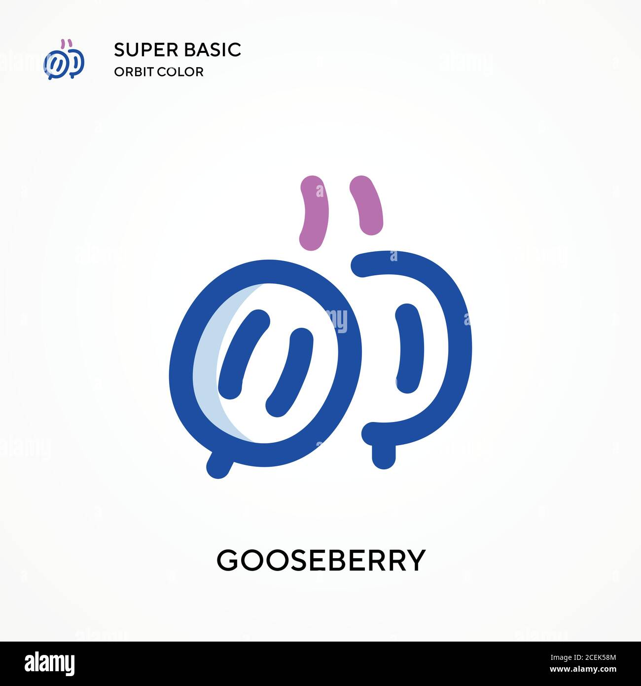 Gooseberry super basic orbit color vector icon. Illustration symbol ...