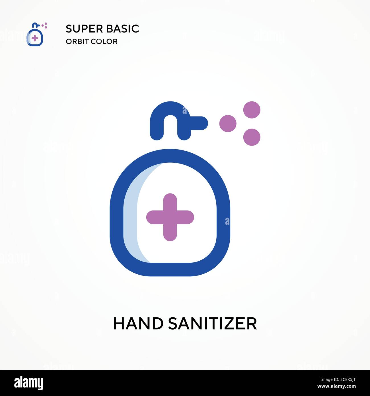 Hand sanitizer super basic orbit color vector icon. Illustration symbol design template for web ...