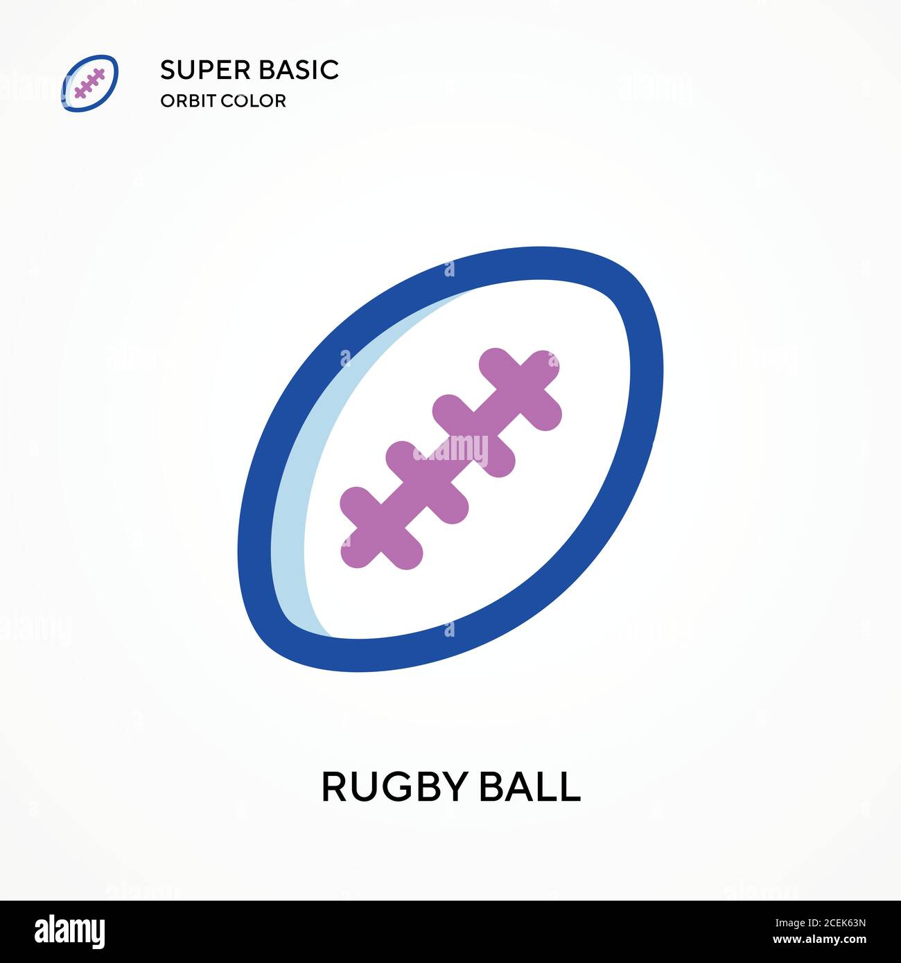 Rugby ball super basic orbit color vector icon. Illustration symbol ...