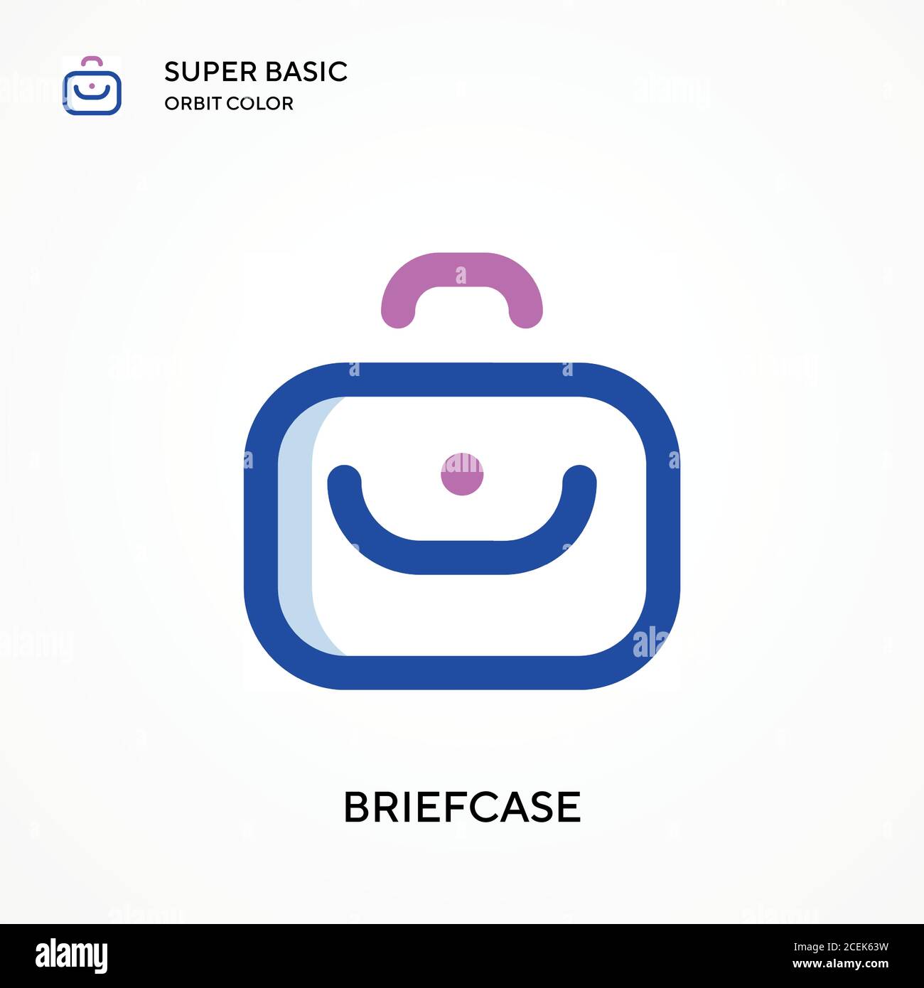 Briefcase super basic orbit color vector icon. Illustration symbol design template for web ...