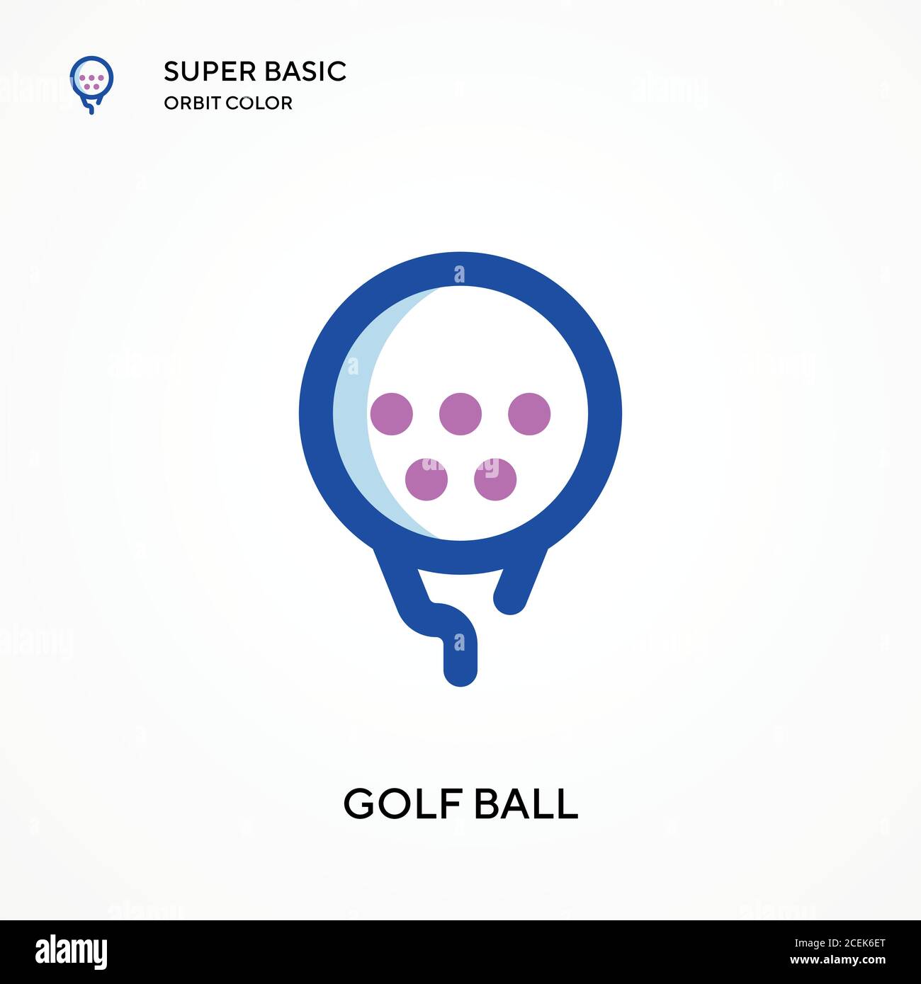 Golf ball super basic orbit color vector icon. Illustration symbol ...