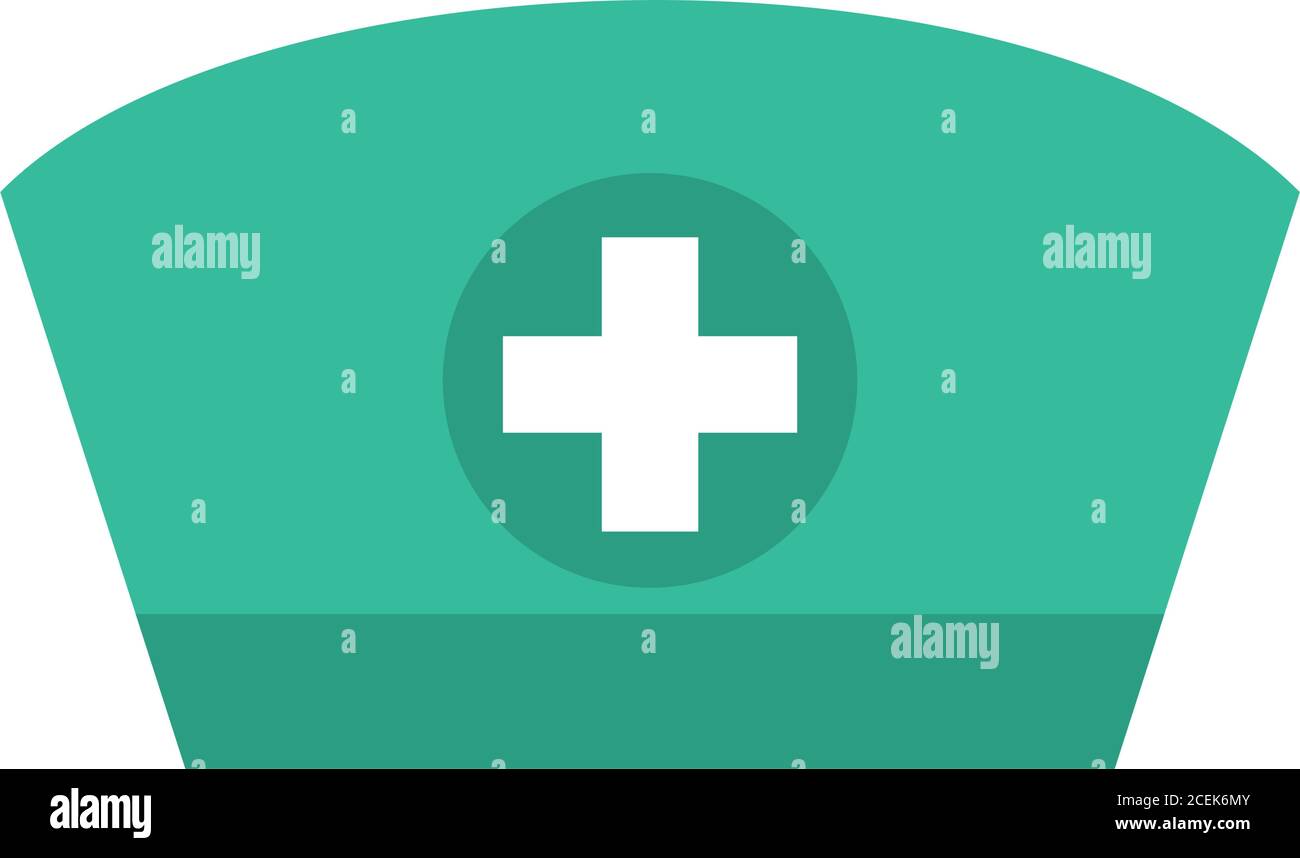 nurse hat icon over white background, flat style, vector illustration ...