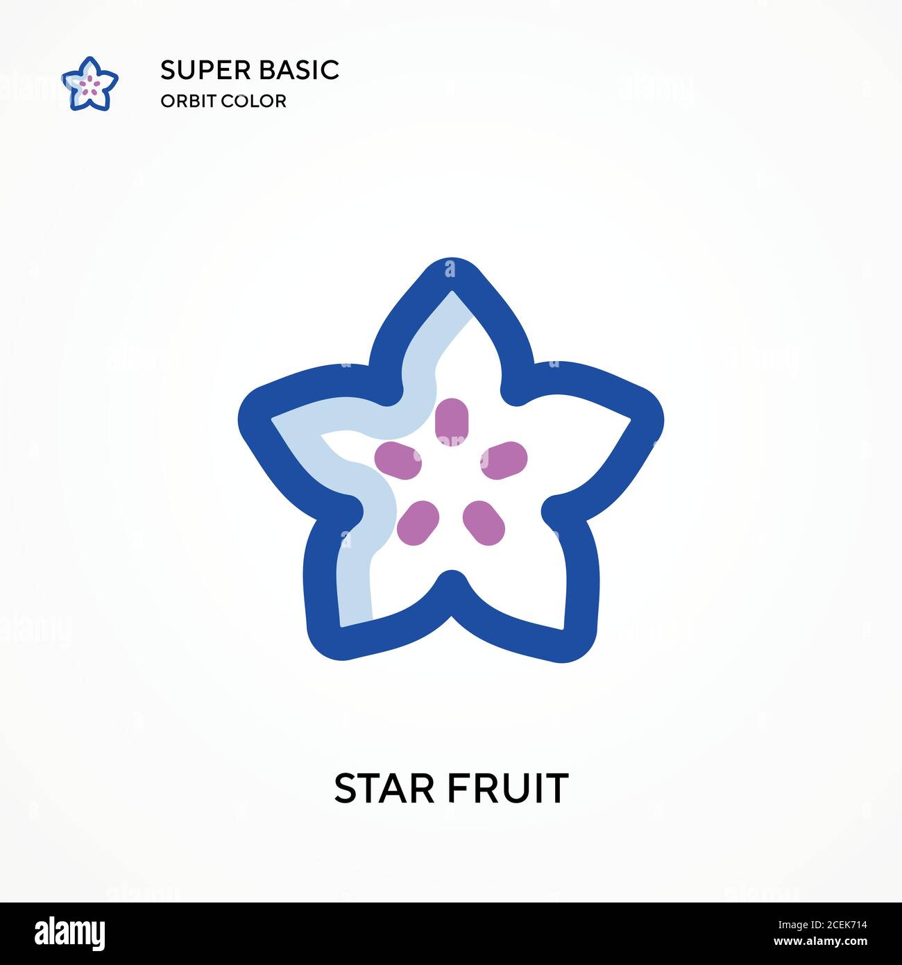 Star fruit super basic orbit color vector icon. Illustration symbol design template for web ...