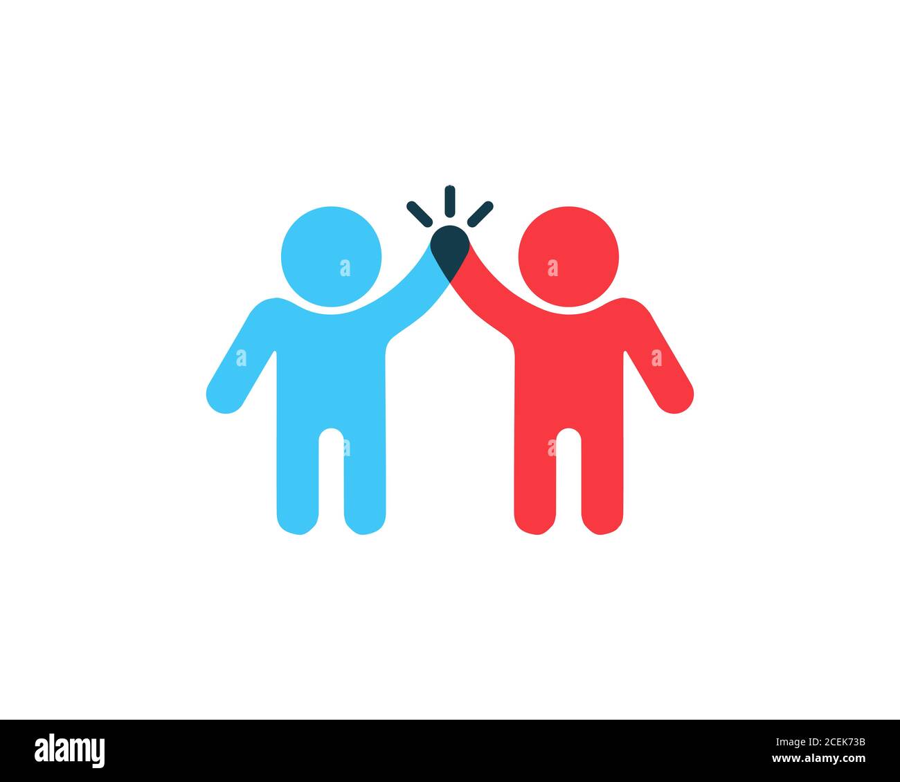 Two people give five icon. Cooperation, partnership. Teamwork business ...