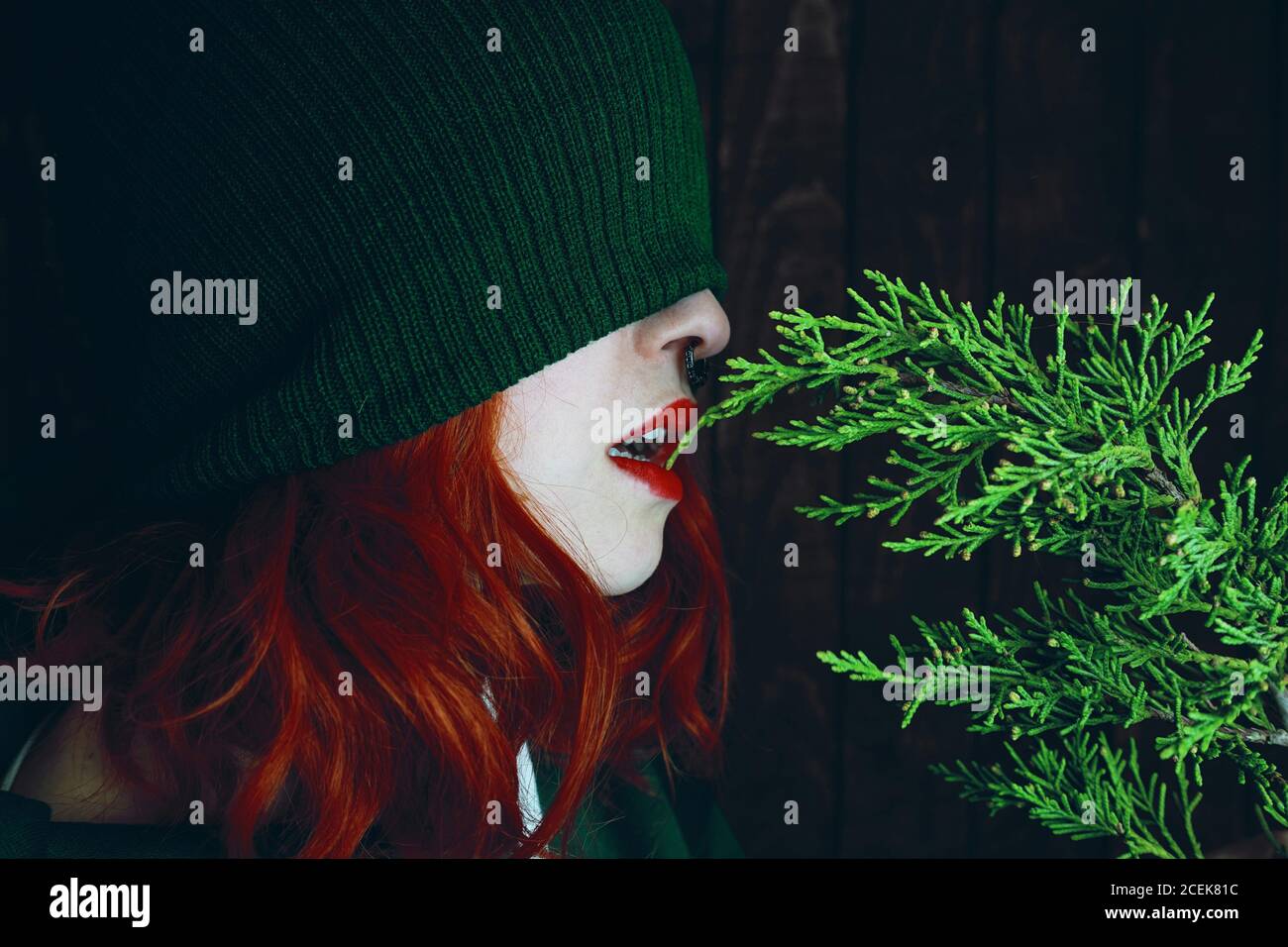 Woman biting lip lips hi-res stock photography and images - Alamy