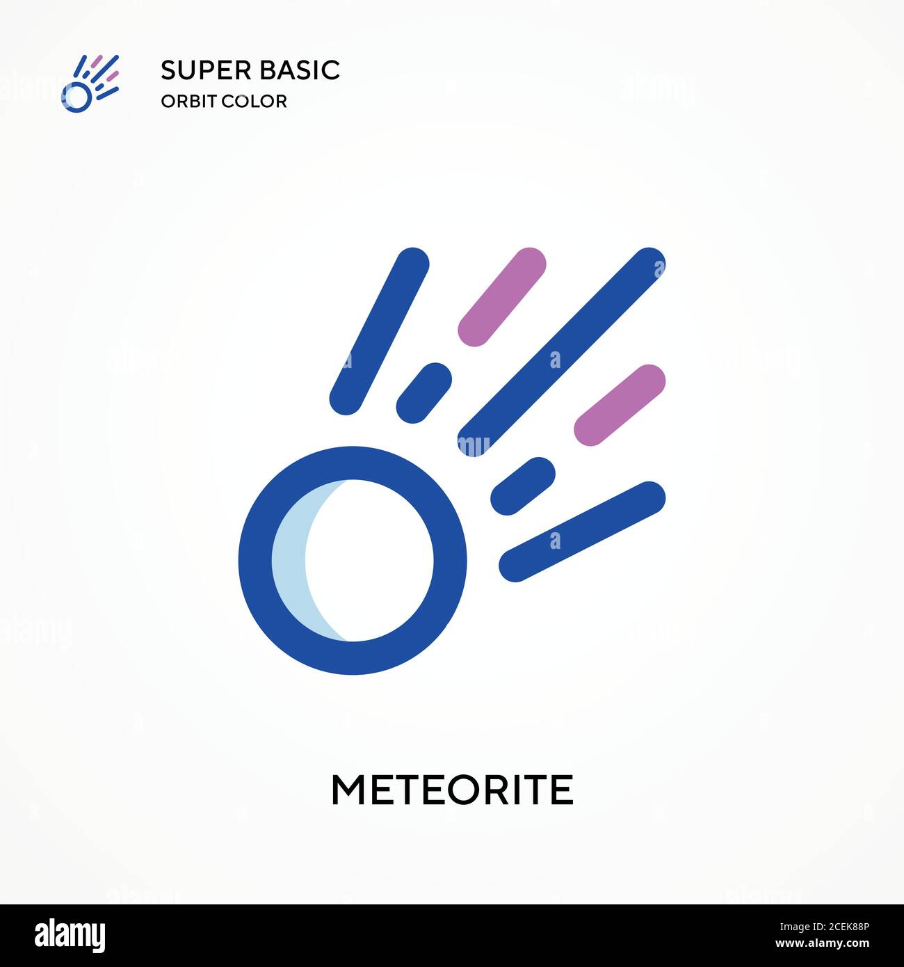 Meteorite super basic orbit color vector icon. Illustration symbol design template for web ...