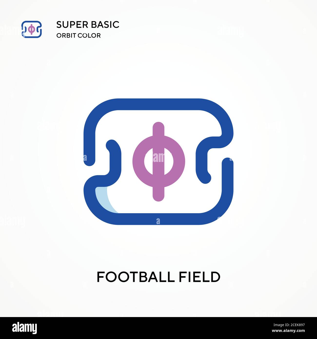 Football field super basic orbit color vector icon. Illustration symbol design template for web ...