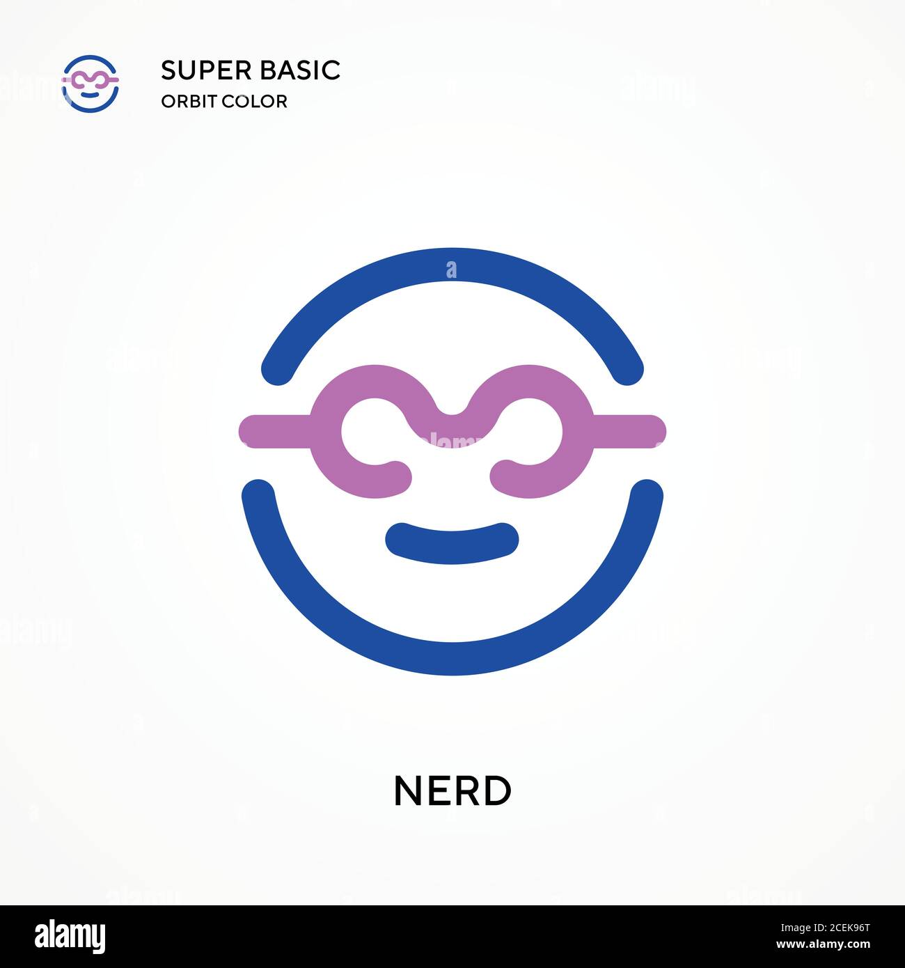 Nerd super basic orbit color vector icon. Illustration symbol design template for web mobile UI ...