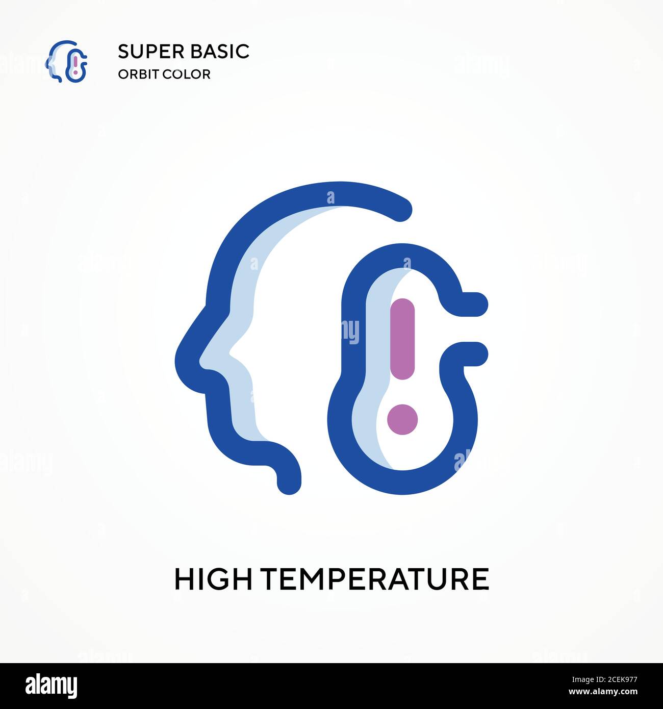 High temperature super basic orbit color vector icon. Illustration symbol design template for ...