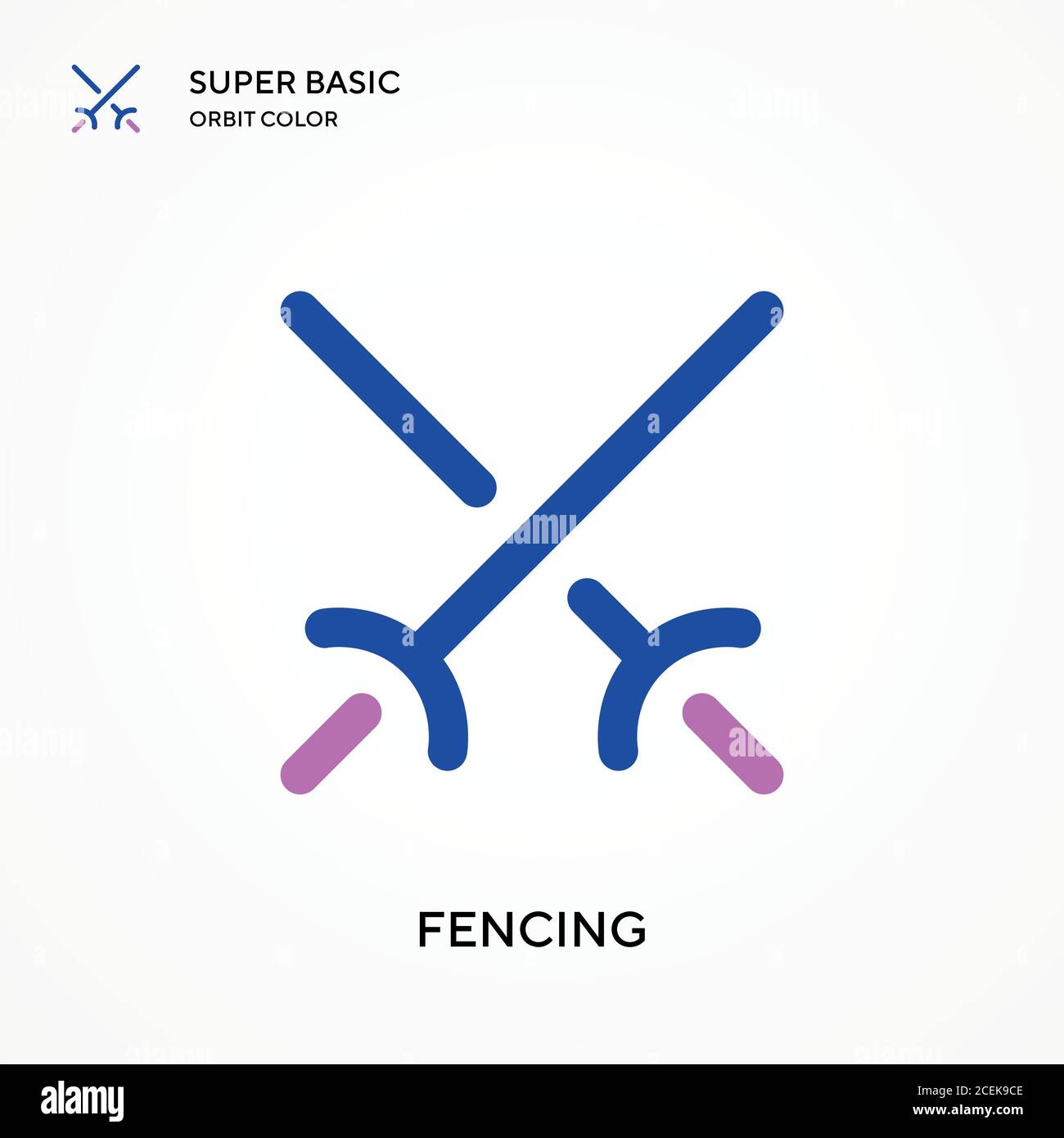 Fencing super basic orbit color vector icon. Illustration symbol design ...
