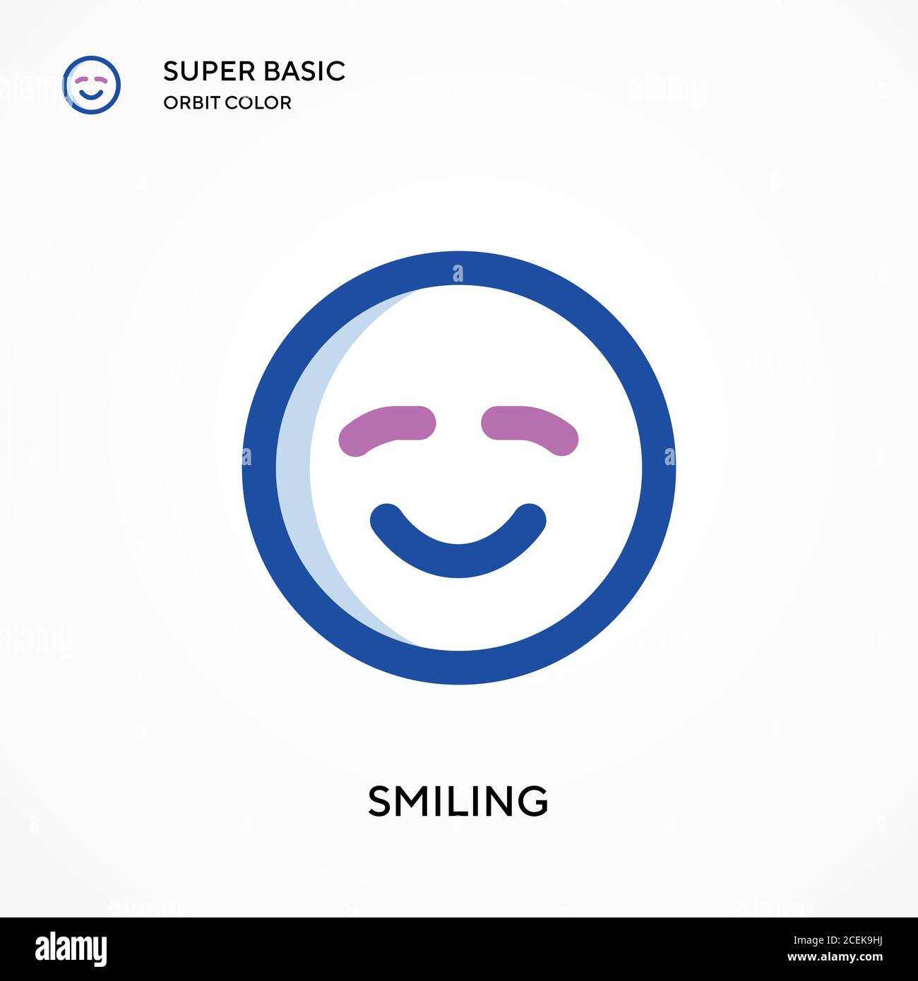 Smiling super basic orbit color vector icon. Illustration symbol design ...