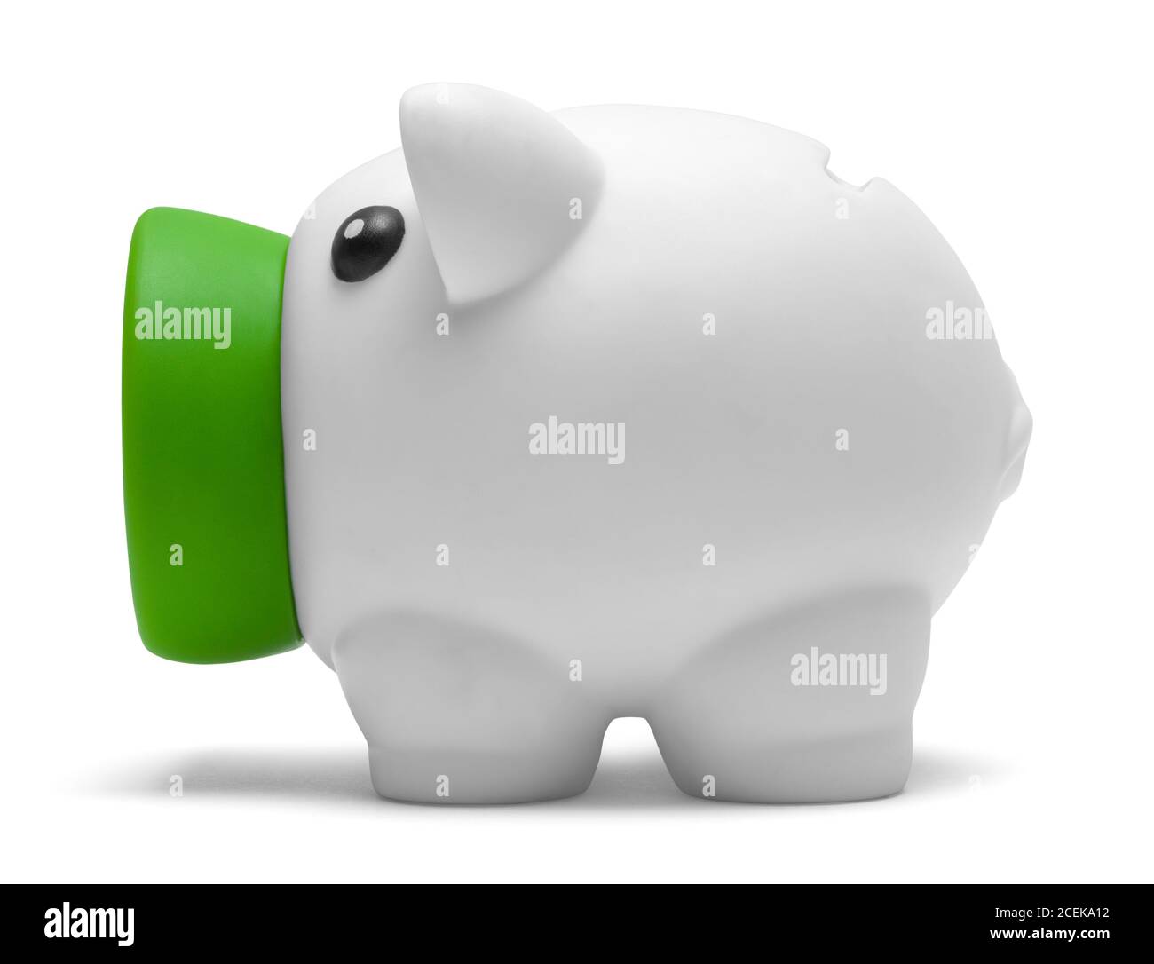Plastic Piggy Bank Side View Isolated on White Stock Photo - Alamy