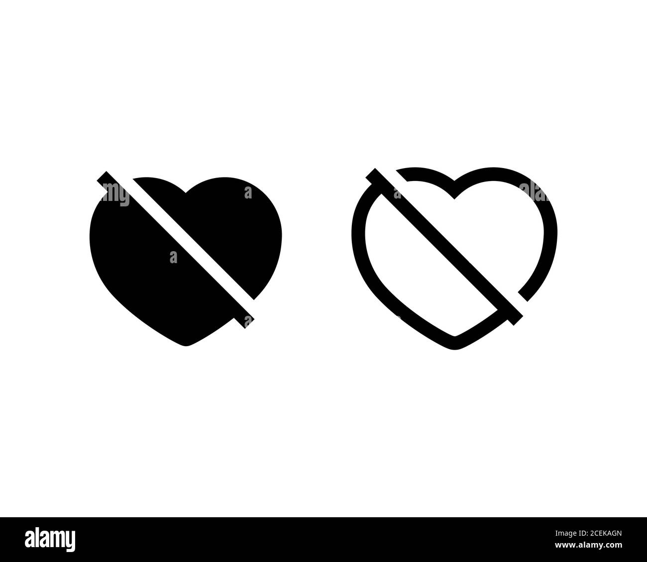 Off heart icon button. Switch. Vector on isolated white background. EPS ...