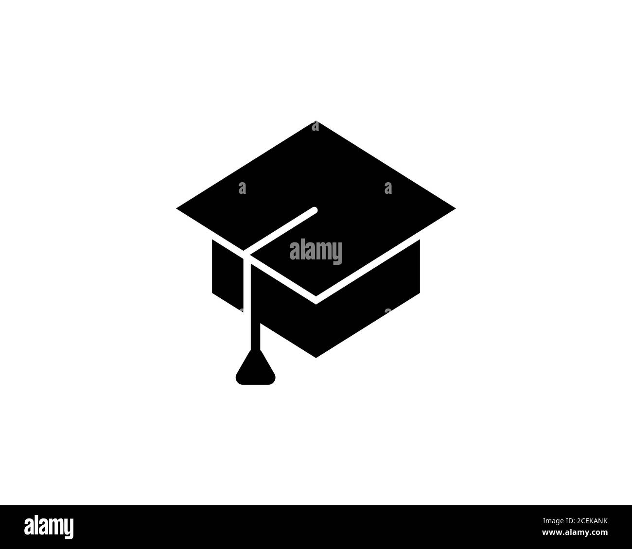 Graduation hat icon. Education symbol. Square academic cap. Vector on isolated white background ...
