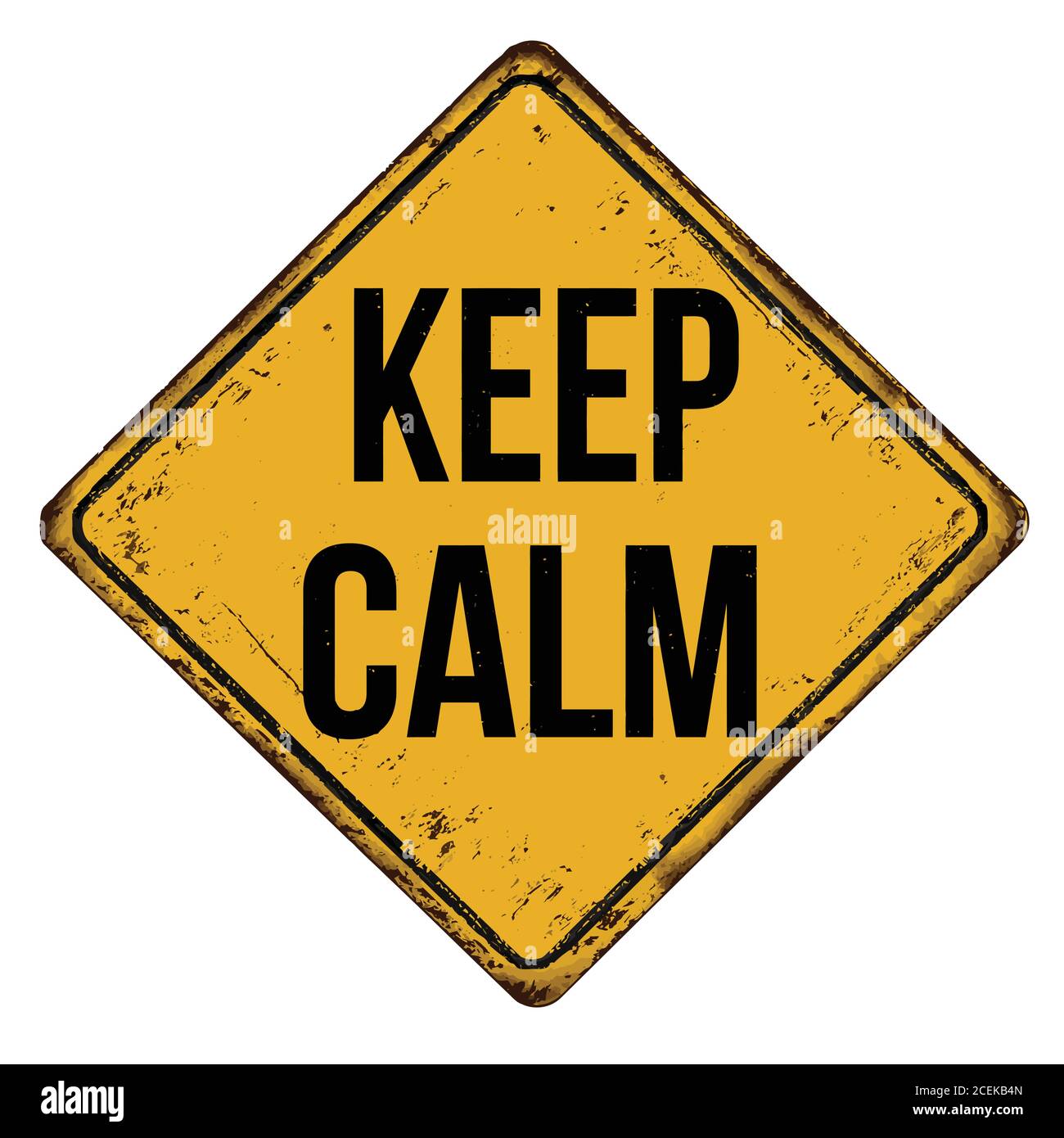 Keep calm vintage rusty metal sign on a white background, vector ...