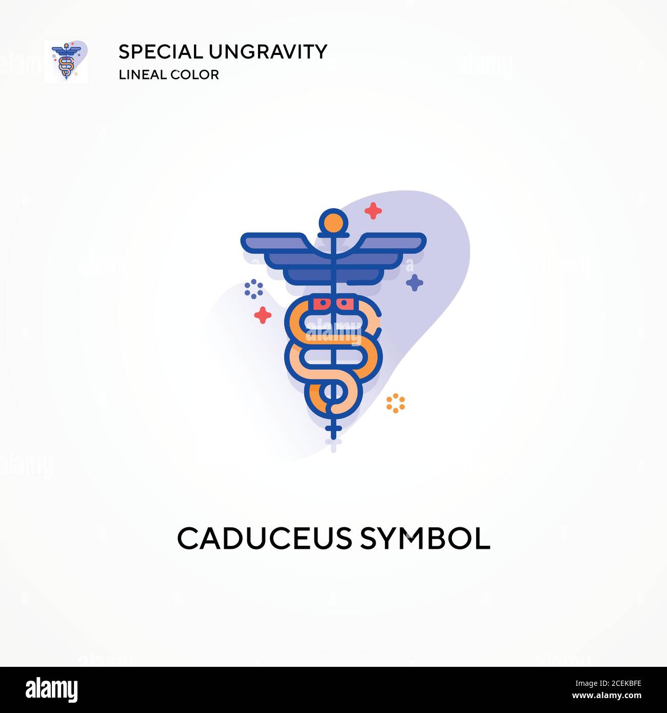 Caduceus symbol special ungravity lineal color icon. Modern vector ...