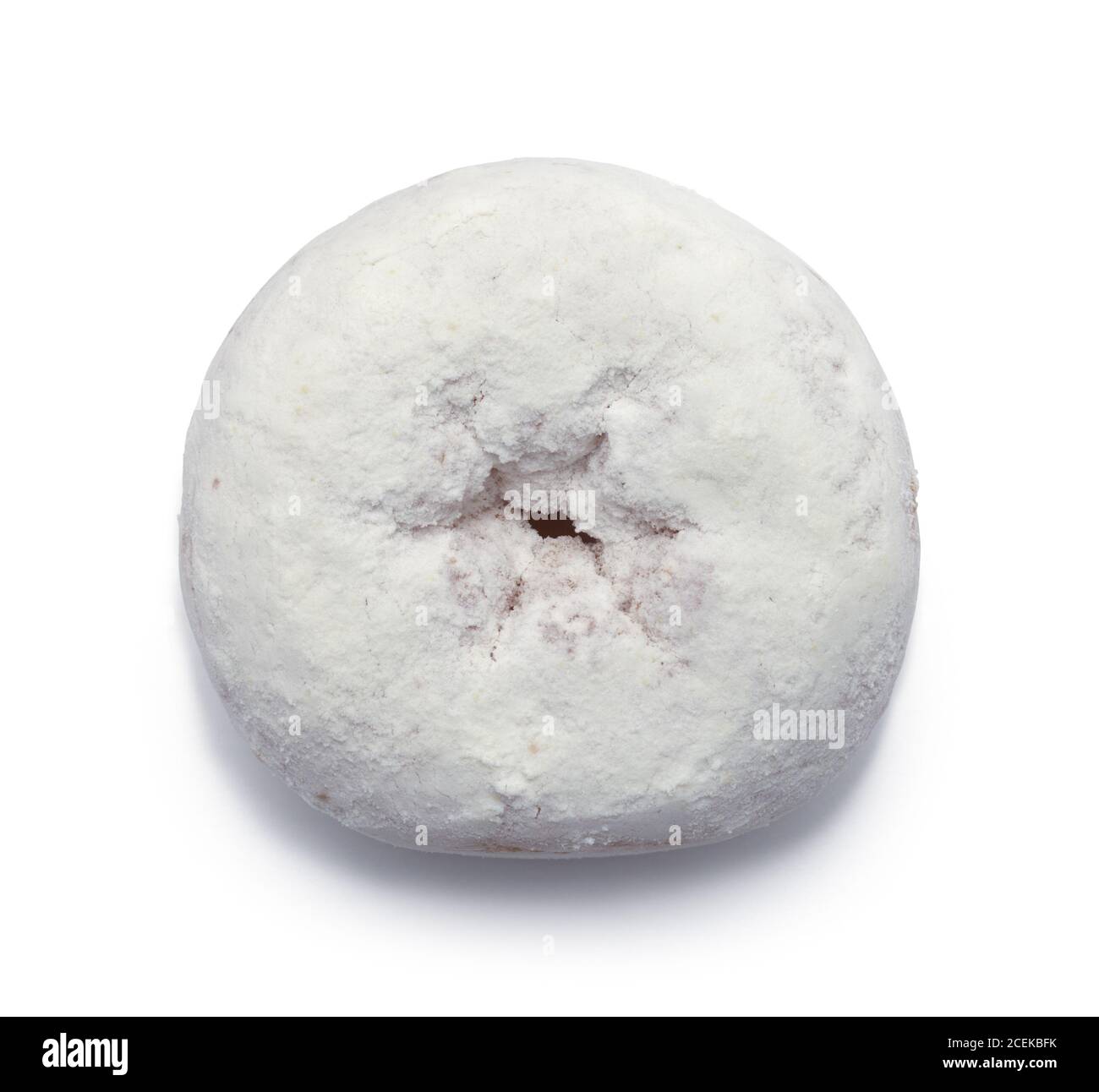 Powdered Doughnut Top View Isolated on White Stock Photo - Alamy