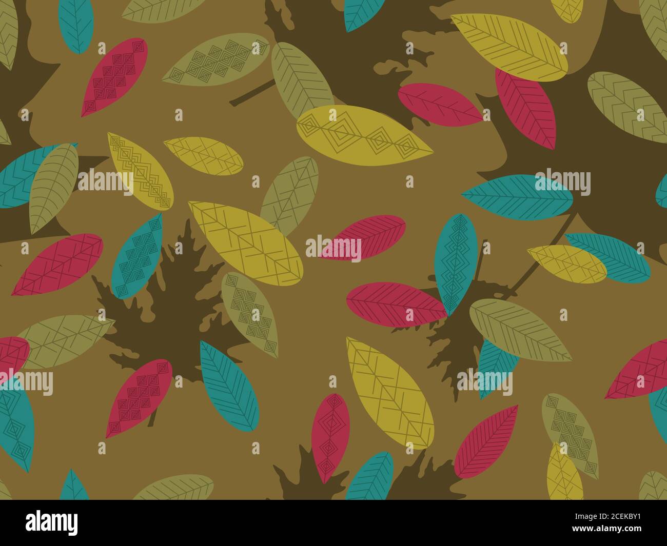 Autumn leaves seamless pattern. Falling leaves, leaf fall. Background ...