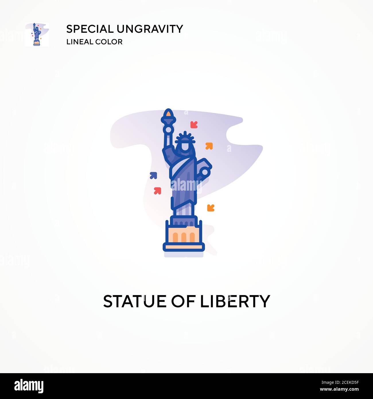 Statue of liberty special ungravity lineal color icon. Modern vector ...